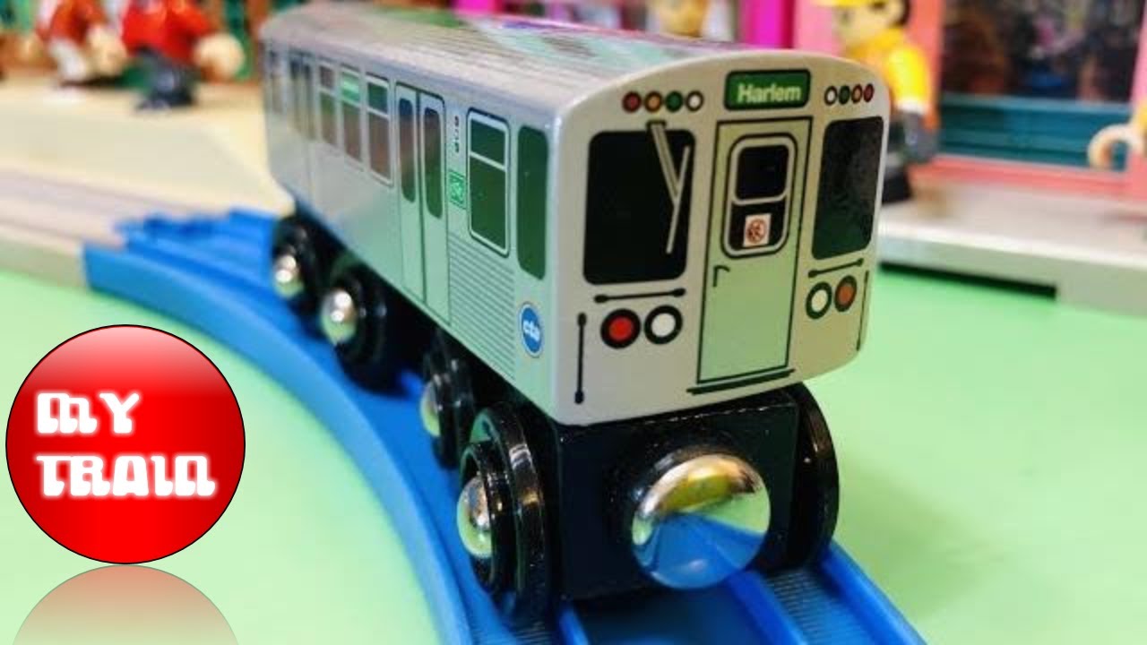 Munipals Wooden Toy Train CTA Green Line Harlem to Ashland/63 (000294 ...