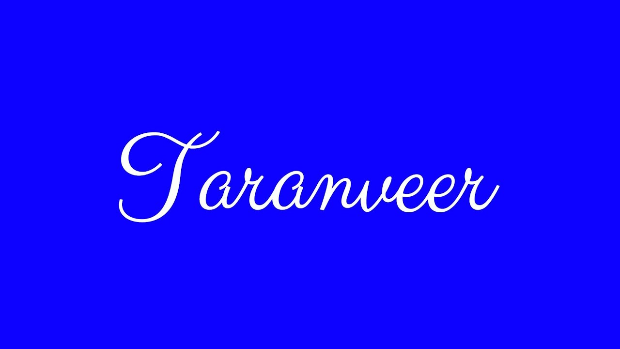 Taranveer English Cursive Handwriting Tutorial - YouTube