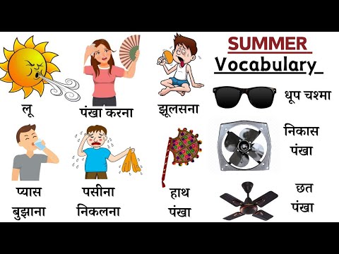 Summer Related Word Meaning | Summer Vocabulary | Daily English ...