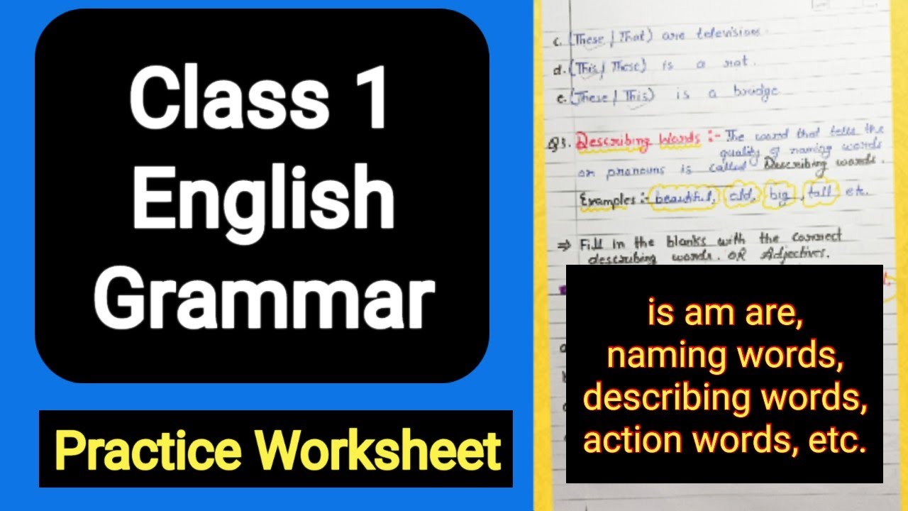 Class 1 English | Class 1'st English Worksheet | Grade 1'st English ...