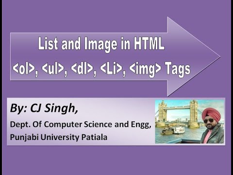 HTML: List and Image in HTML, ol, ul, dl, dt,dd, Li, img Tags. Type ...