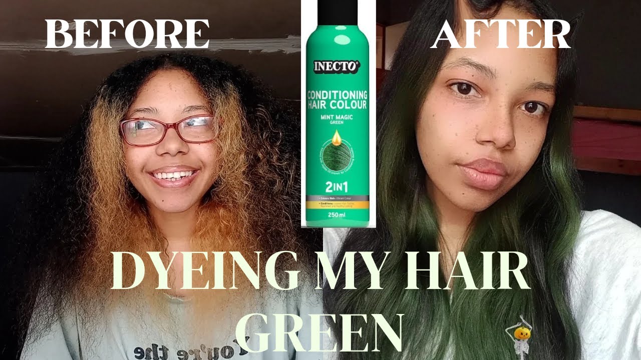 Dyeing my hair Green with Inecto ft My siblings and talks of Santa ...