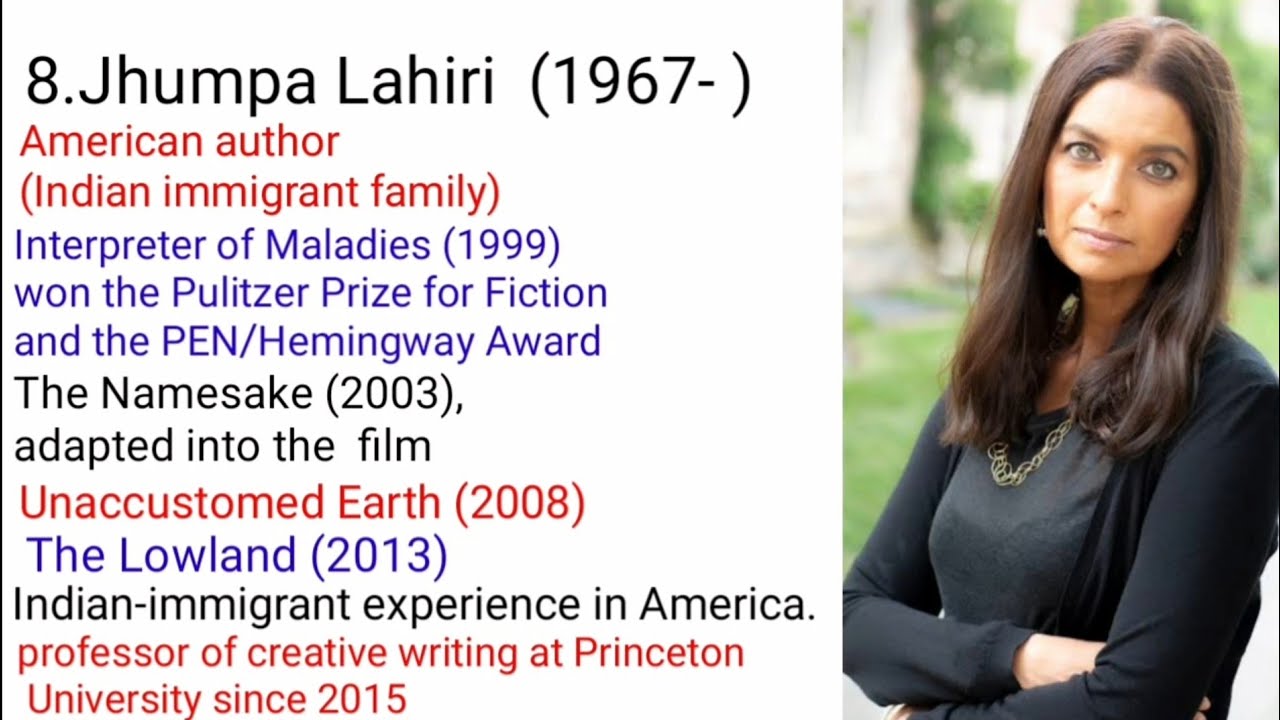 Jhumpa Lahiri and Her Works || Indian English Author - YouTube