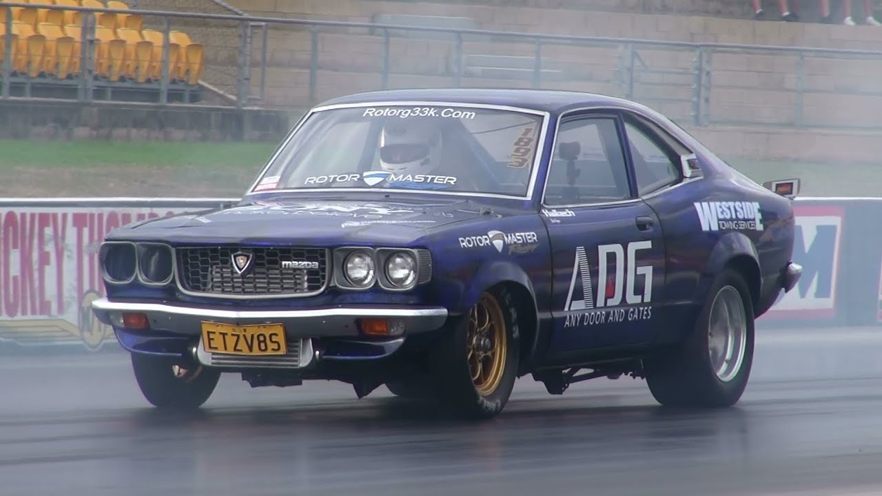 ROTORG33K MAZDA RX3 13B TURBO ETZV8S RUNS 9.12 @ 145 MPH AT SYDNEY ...
