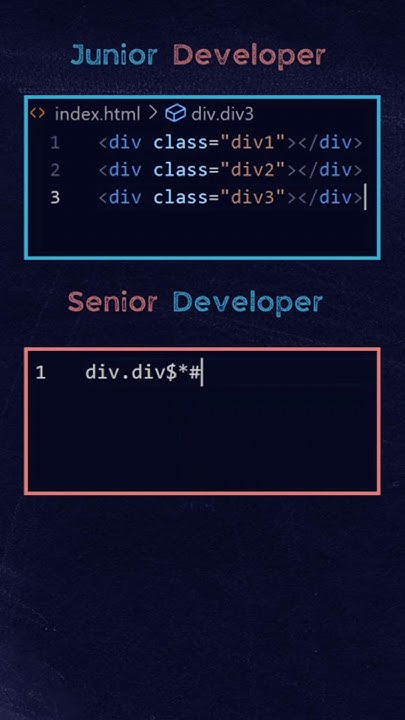 Junior Vs Senior Developer #programming #html #javascript #webdevelopment #html5 #webdesign # ...