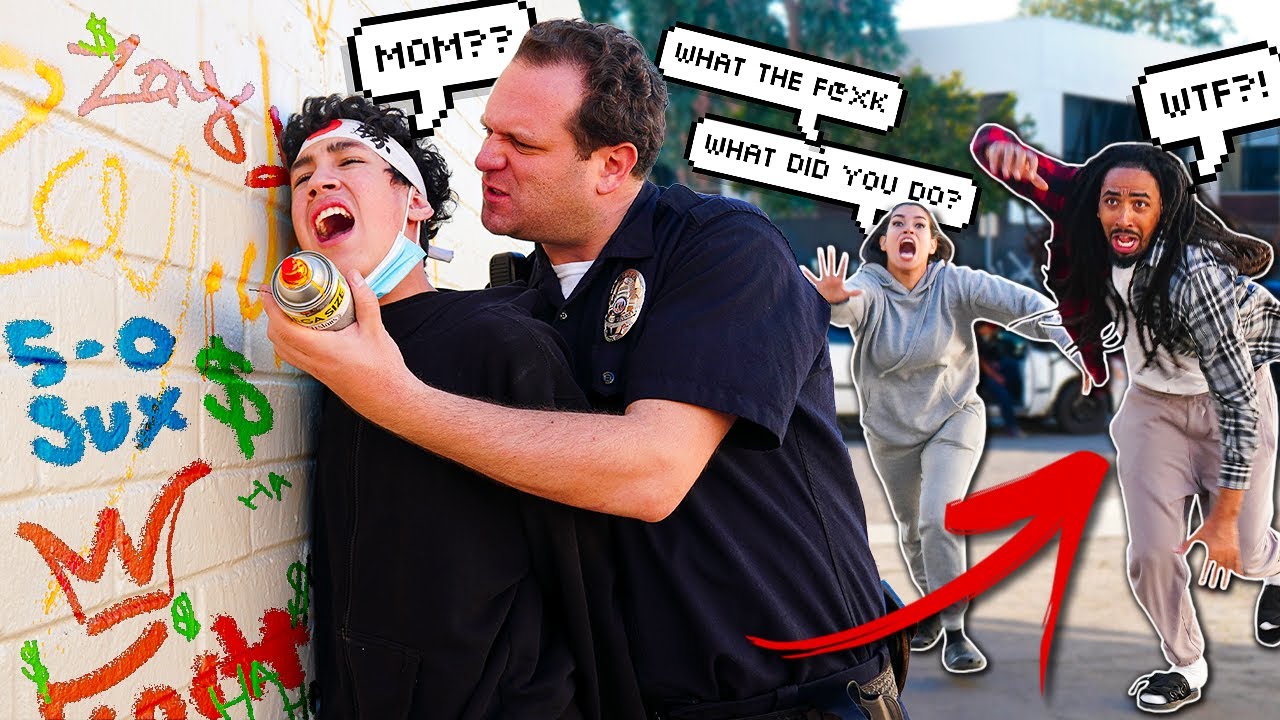 I Got ARRESTED DOING GRAFFITTI by Police PRANK!! 😂**MUST WATCH** | The ...