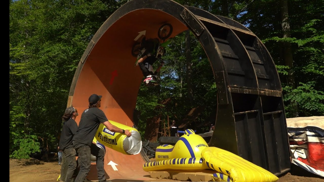 World first loop on a dirtbike - YouTube