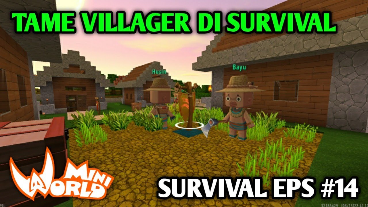 CARA TAME VILLAGER DI SURVIVAL - MINI WORLD BLOCK ART - YouTube