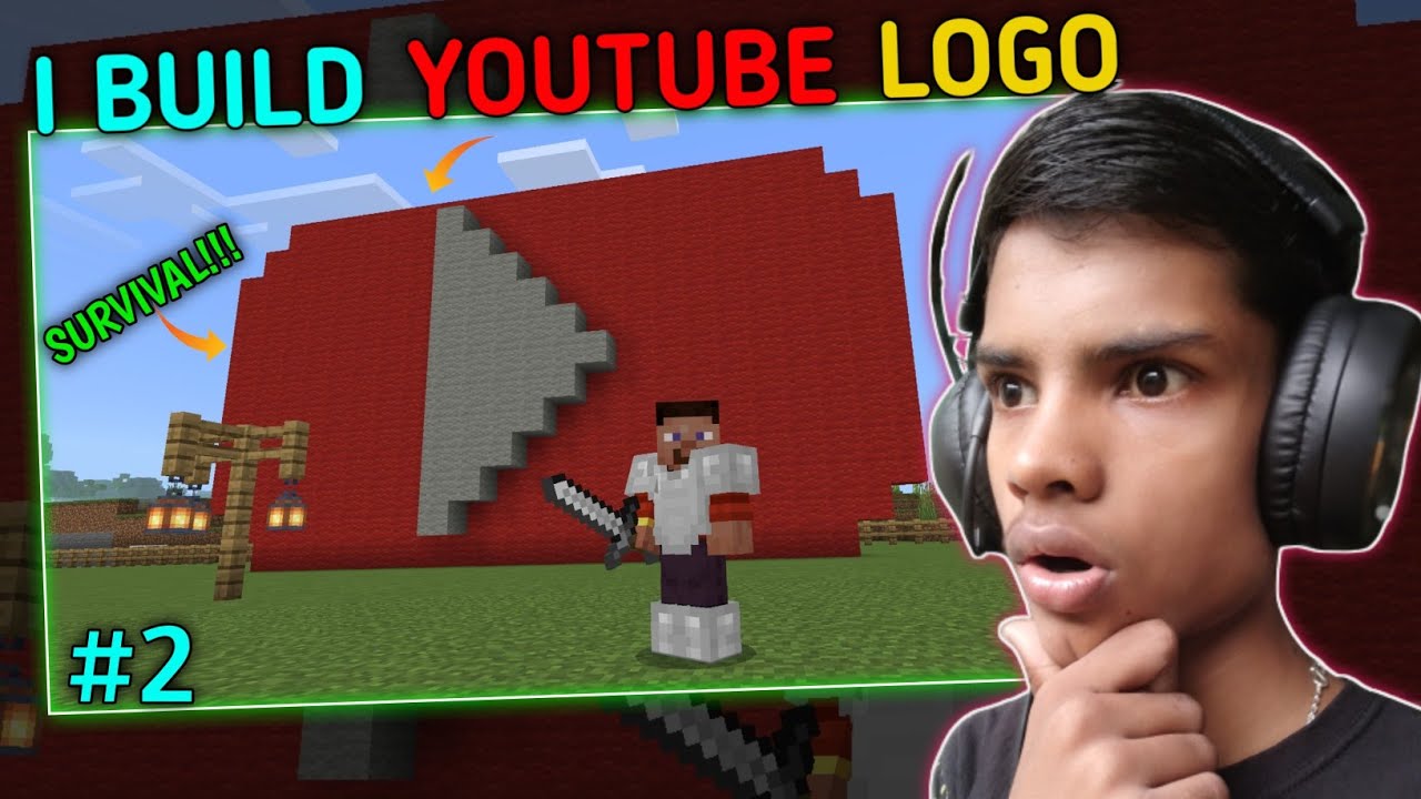 I BUILD YOUTUBE LOGO IN MINECRAFT SURVIVAL😱 || MINECRAFT HINDI GAMEPLAY ...