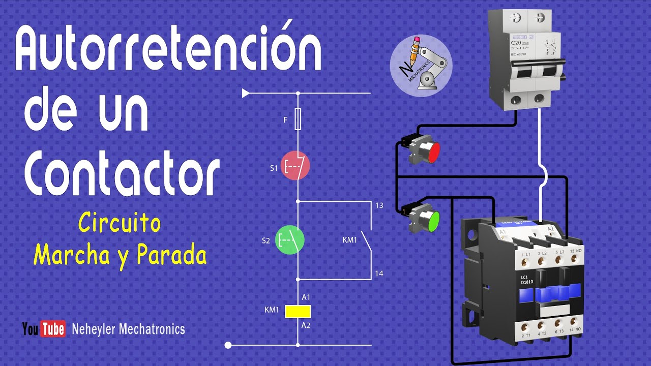 Autorretención de un Contactor | Circuito de Marcha y Parada ...
