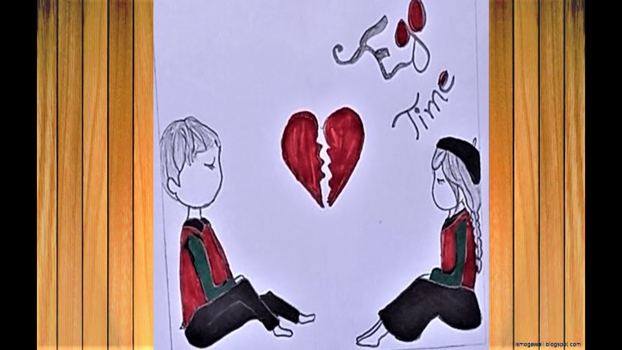Easy way to draw heart broken sad girl/boy ego love /step by step ...