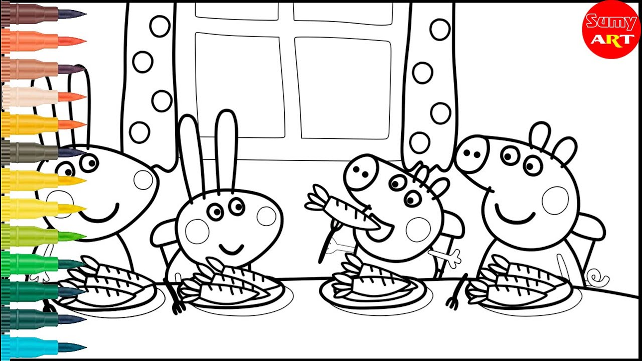 🥕 Coloring Peppa Pig and Friends Love Carrots | Peppa Pig Coloring ...