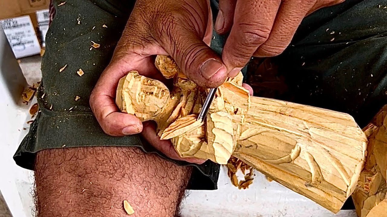 amazing hand carved wooden sculpture - YouTube