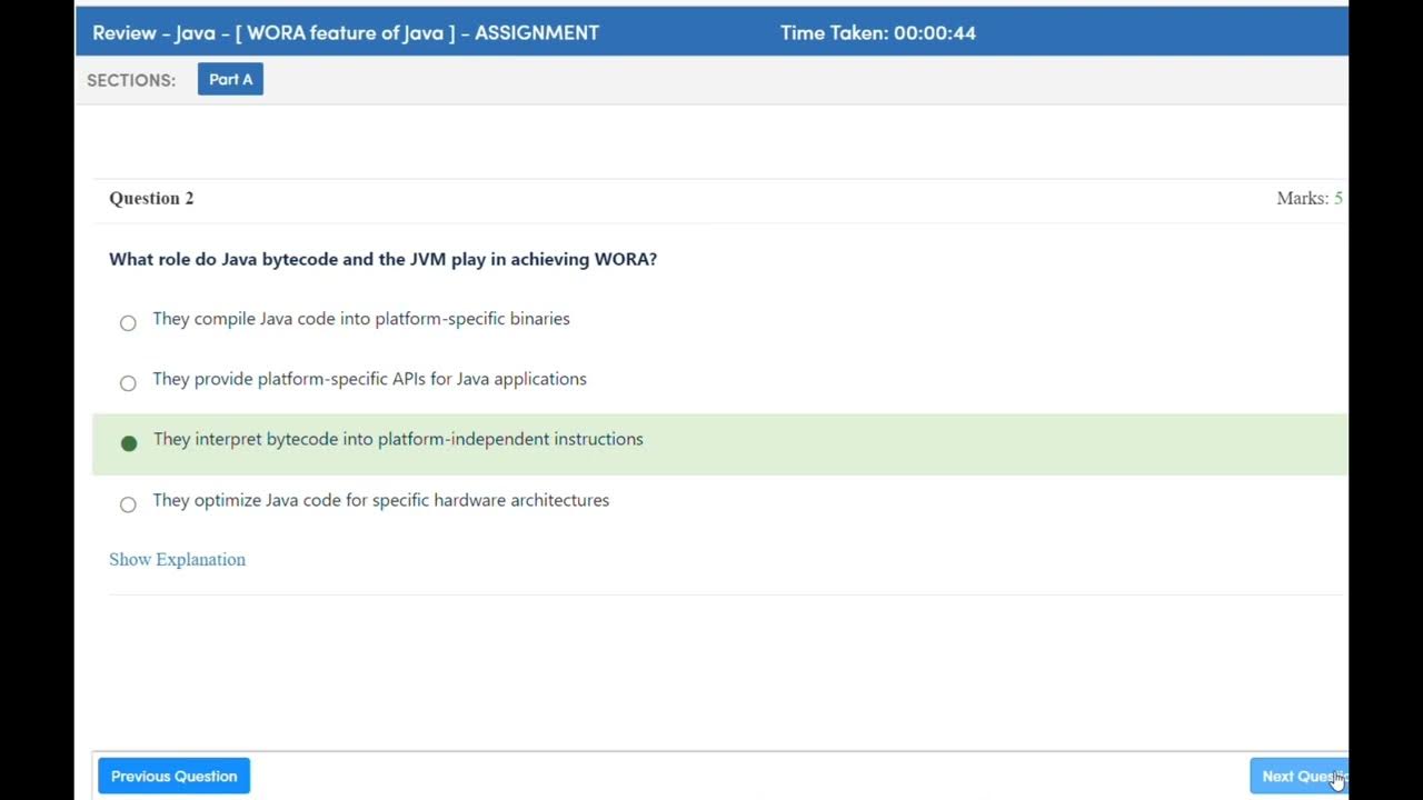 Quiz 3 Wora Features Of Java Kodnest Dream Factory 2024 Java Full Stack Development Youtube