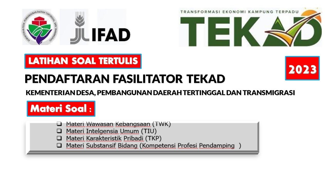 Soal Tes Fasilitator Tekad I Latihan Soal Fasilitator Tekad - YouTube