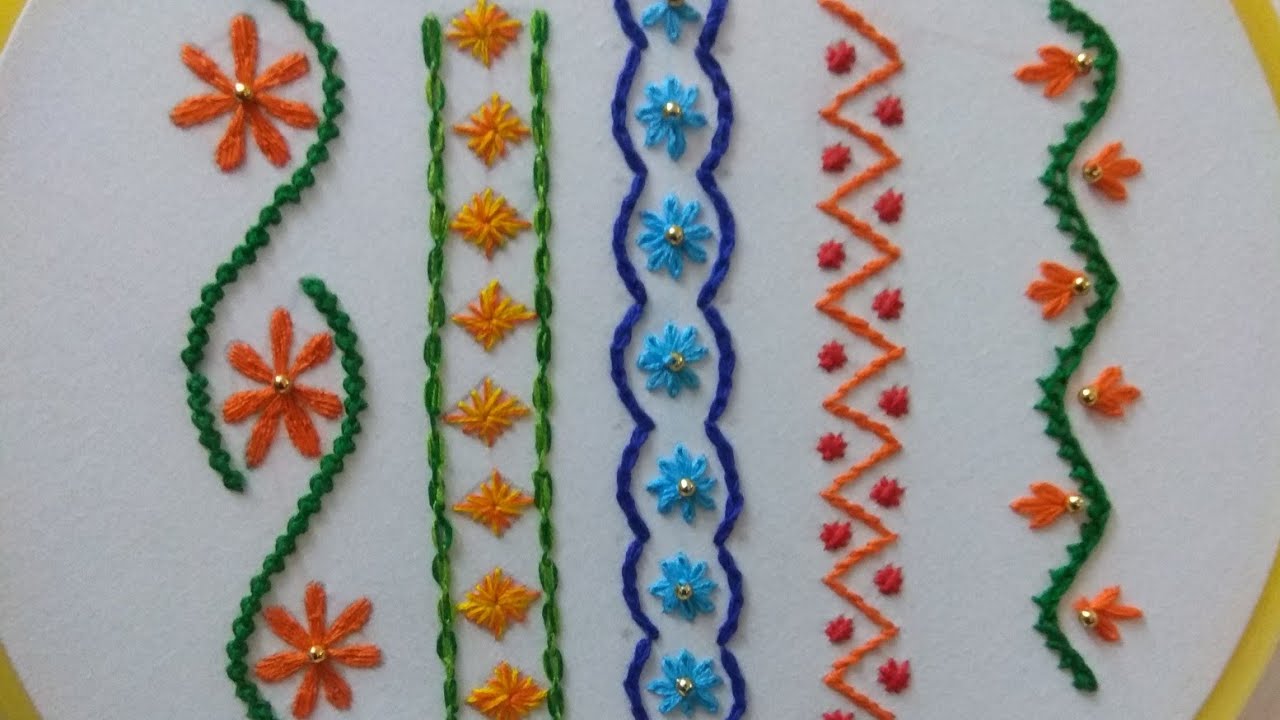 Amazing colourful hand embroidery side designs for kurti blouse ...