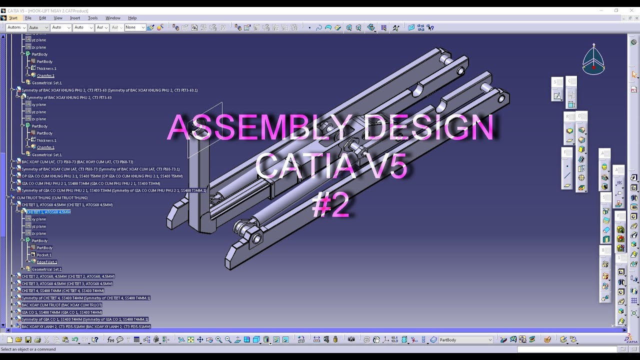 THIẾT KẾ TRONG MÔI TRƯỜNG ASSEMBLY #2/ ASSEMBLY DESIGN CATIA V5 - YouTube