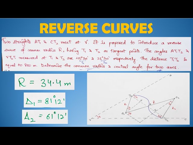 Reverse Curve Solved 12 24 100.4 A Reversed Curve Is To Connect Three