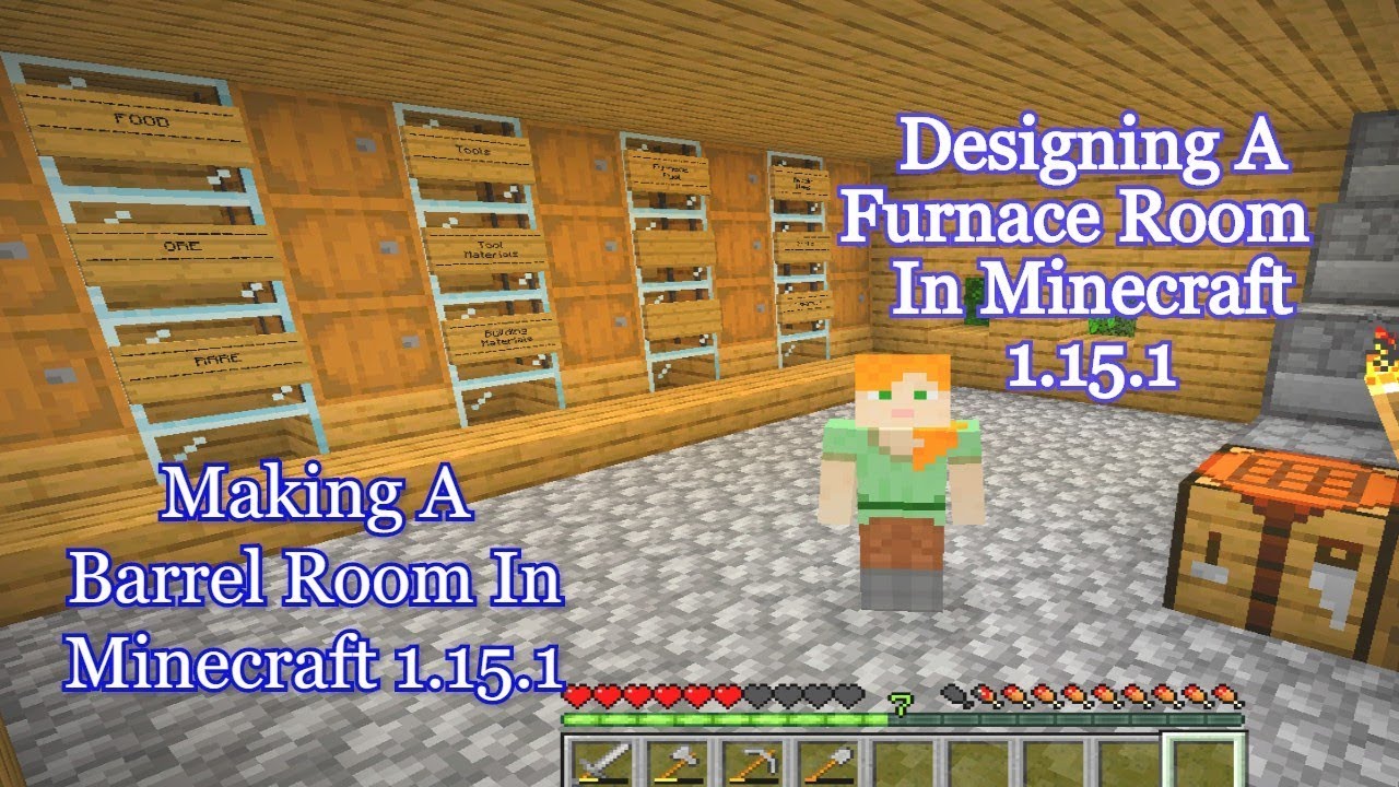 Designing A Furnace Room + Making A Barrel Room In Minecraft 1.15.1 ...