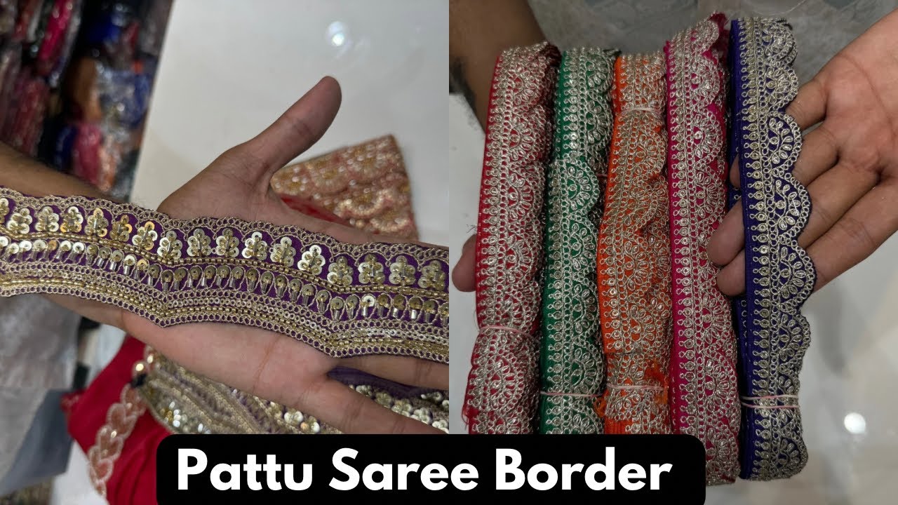 Pattu Saree Designer Border👌Maggam Work Laces Design 🔥 Sowcarpet Lace ...