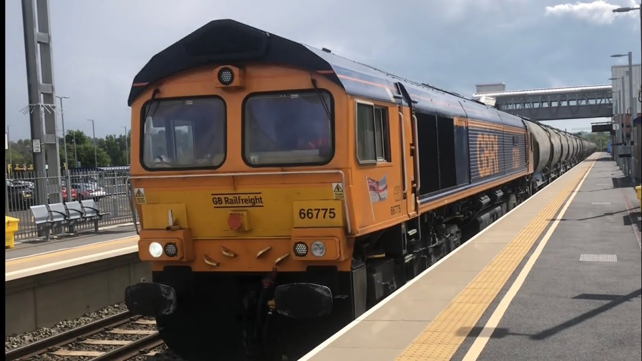 Harborough station class 66 66775 GBRF F231 HMS ARGYLL 6F93 late +9 ...