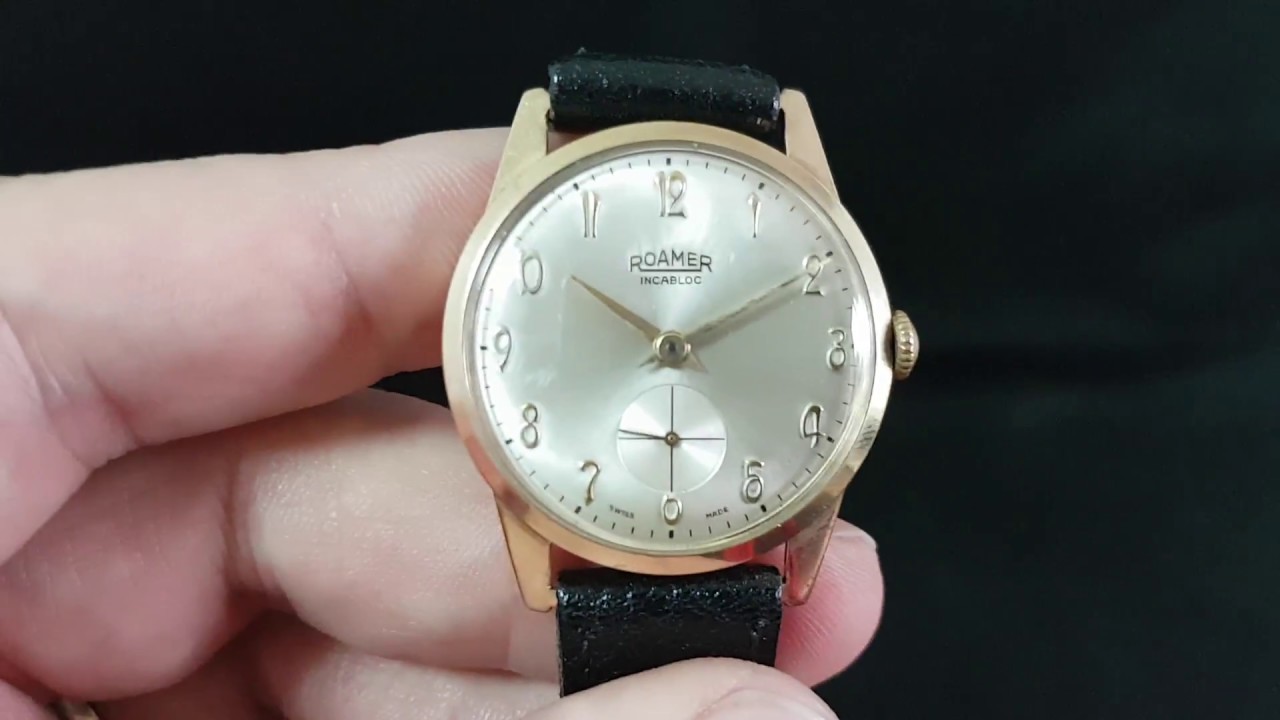 1961 Roamer 9k gold vintage watch with box - YouTube