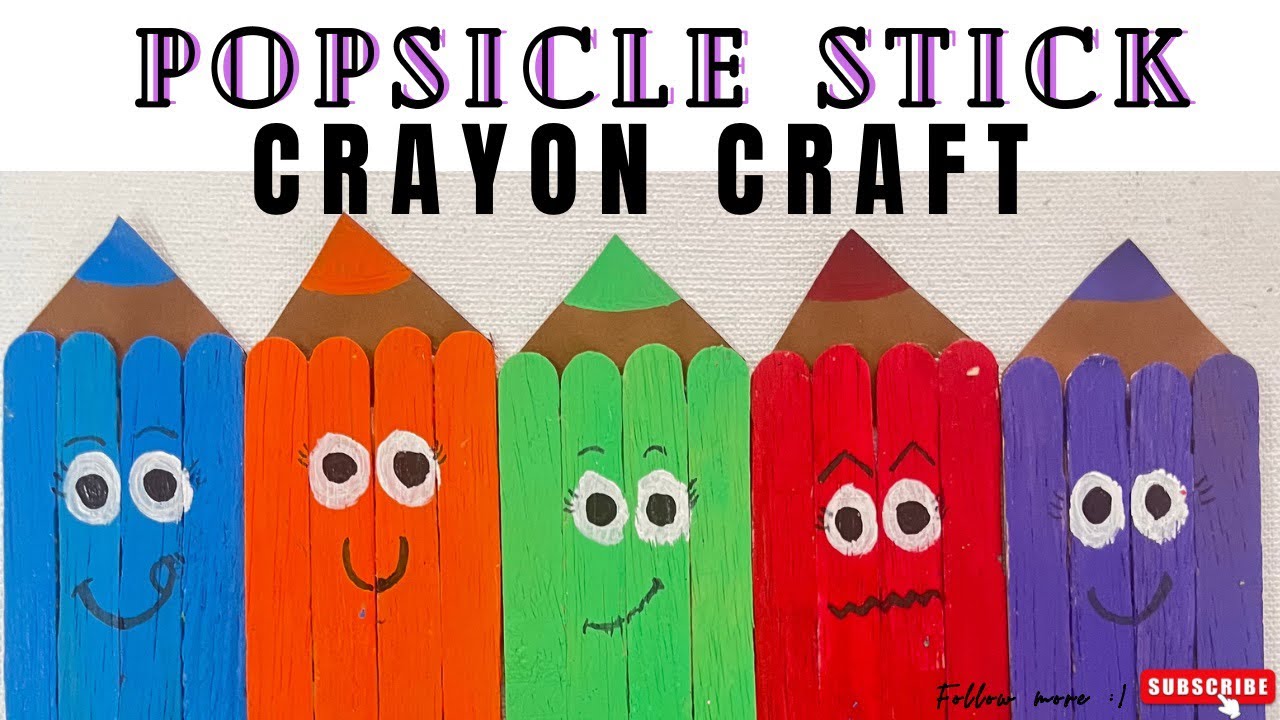 ||🖍️POPSICLE STICK CRAYON CRAFT🖍️|| - YouTube
