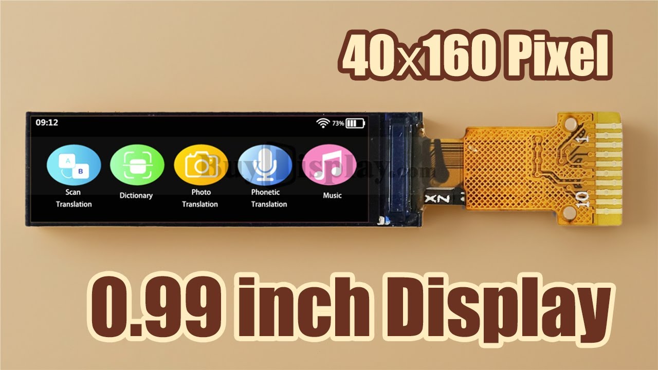 Bar Type 0.99 inch 40x160 IPS TFT LCD Display SPI+RGB Interface - YouTube