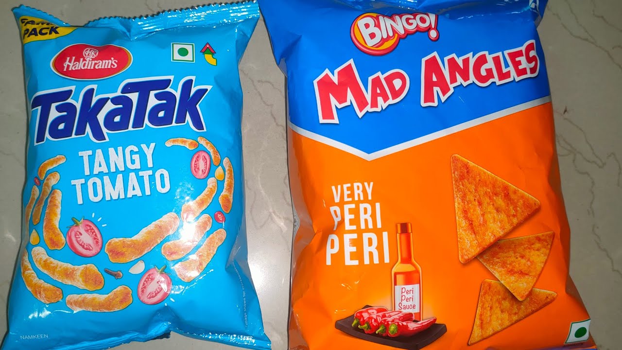 Lots of chips| Reviewing Haldiram's TakaTak Tangy Tomato & Bingo Mad ...