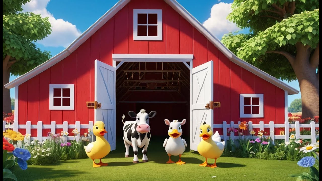 Moo Moo Cow and Quack Quack Duck | Fun Animal Song for Kids | Cute Farm ...