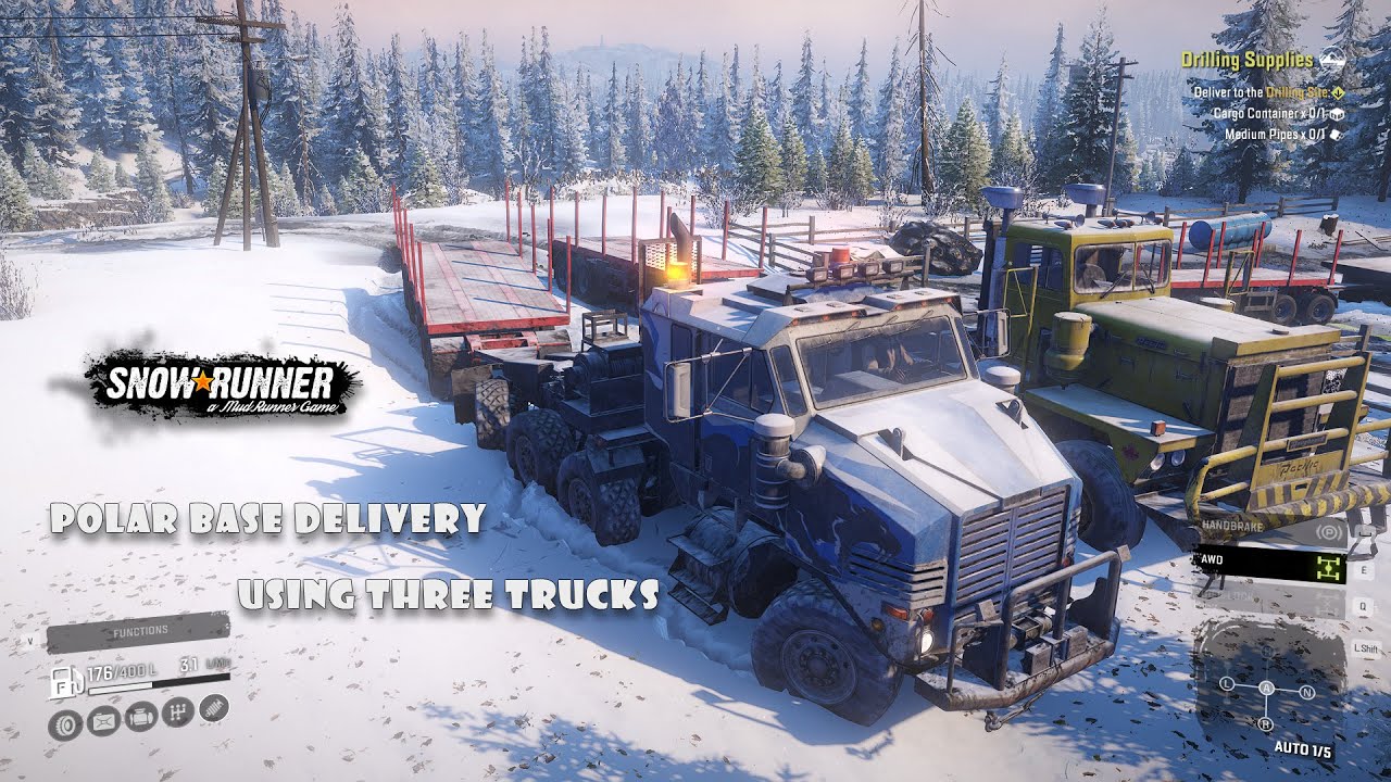 Snow Runner Polar Base Delivery | CR Enterprise Mission-I | Using Three ...