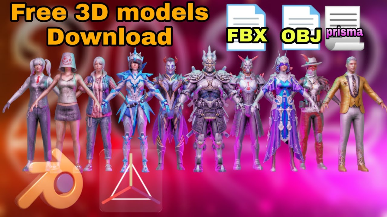 Characters 3d model pack pubg mobile prisma3d Blender fbx obj prisma ...