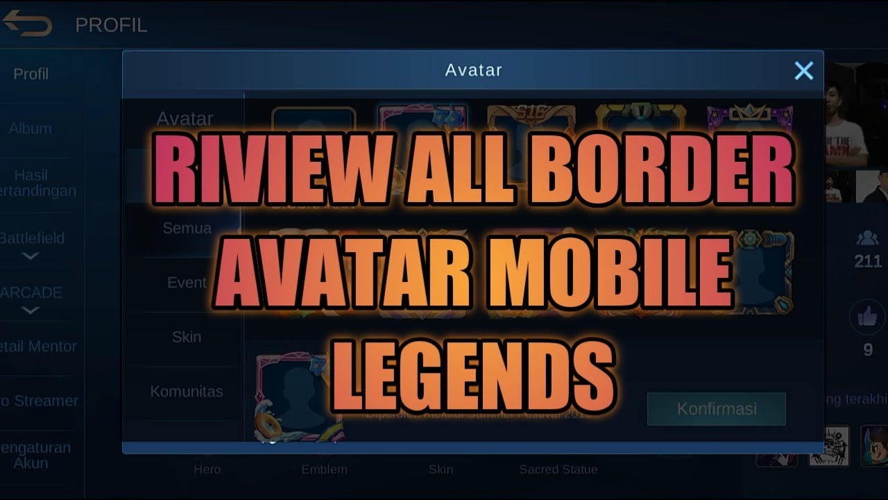 HOW TO GET AVATAR BORDER IN MOBILE LEGENDS (Riview All) - YouTube