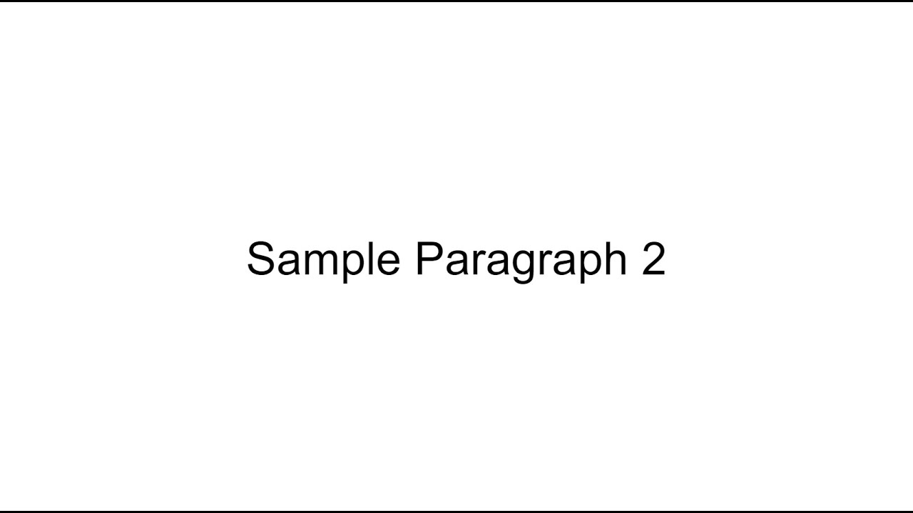 Sample Paragraph 2 - YouTube