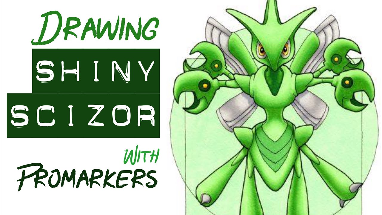 Pokémon drawing - Shiny Scizor // Promarker drawing - YouTube