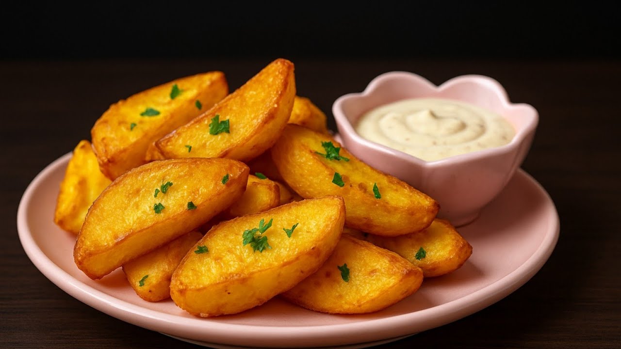 Crispy & Juicy Potato Wedges Without Frying! The Creamy Pepper Sauce Is ...