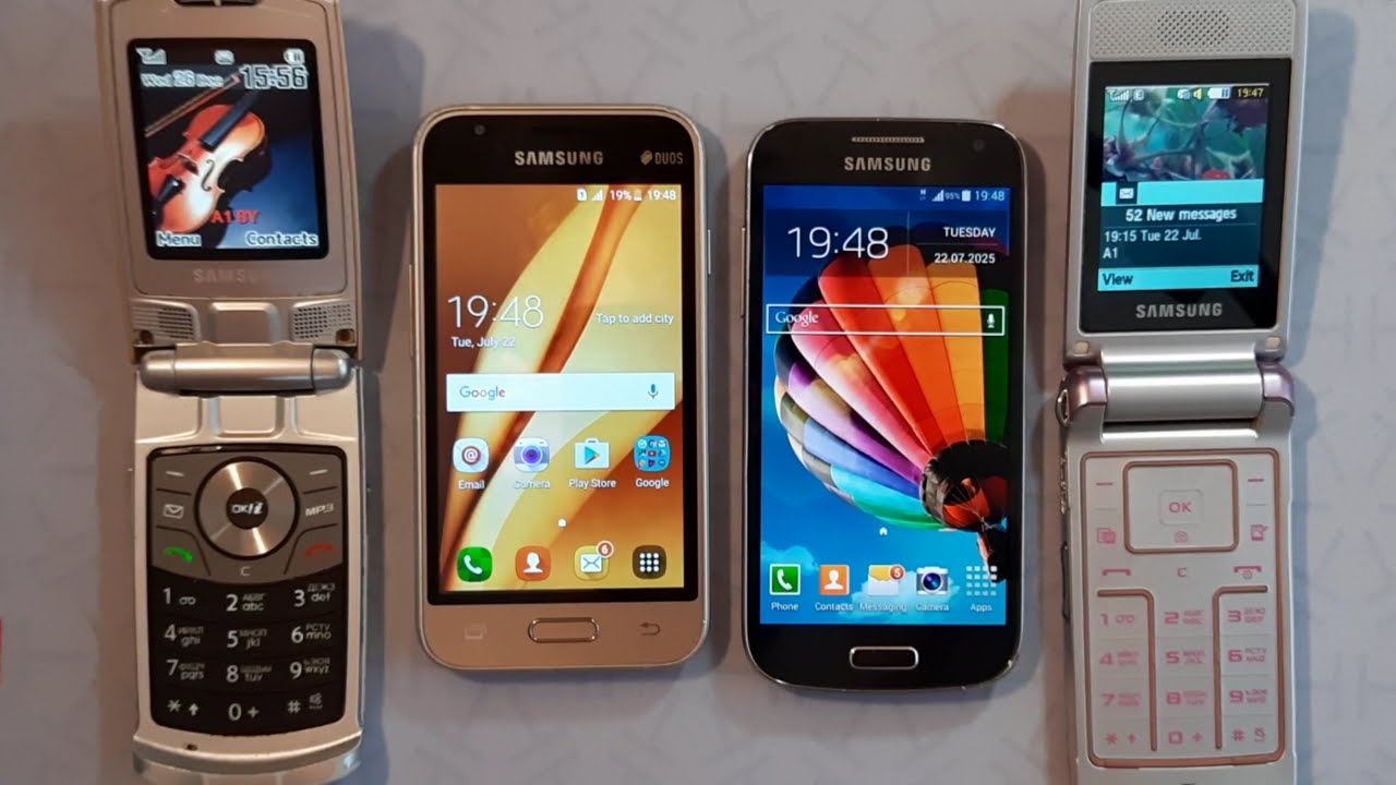 Two Samsung Galaxy Two Samsung classic phones Incoming Call - YouTube
