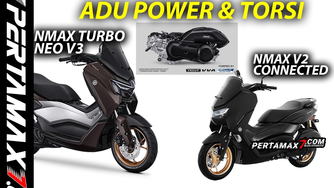 Adu Power Mesin Yamaha NMAX Turbo Neo V3 2024 VS NMAX Connected V2 2020 ...