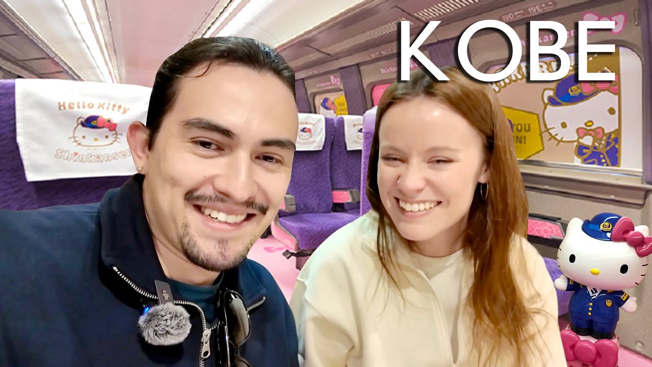Check out this HELLO KITTY bullet TRAIN in JAPAN! One day in Kobe ...