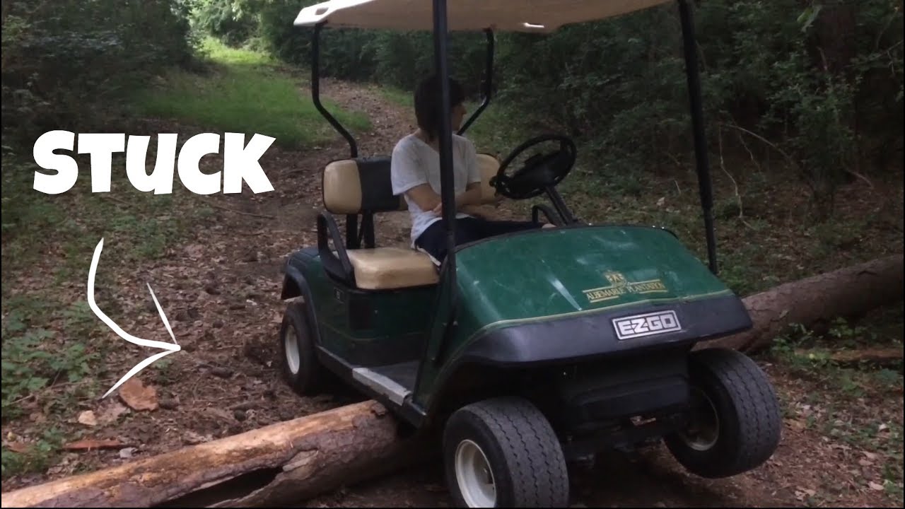 GOLF CART STUCK IN THE WOODS!!! HELP! - YouTube