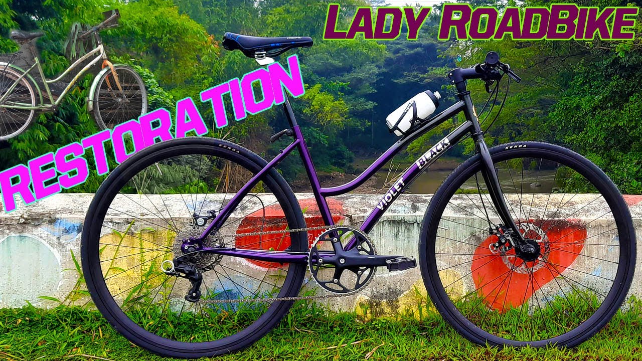 BICYCLE RESTORATION BUILD FROM WRECKAGE BIKE | LADIES ROAD BIKE ...