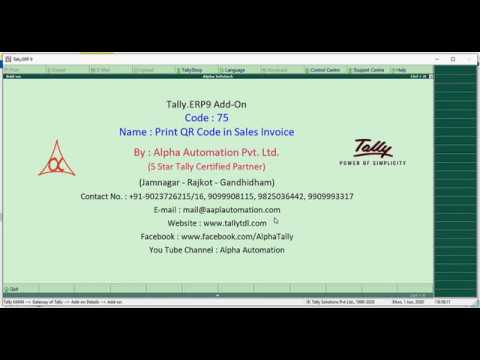Tally Add On : Print QR Code in Sales Invoice in Tally ERP 9 software ...