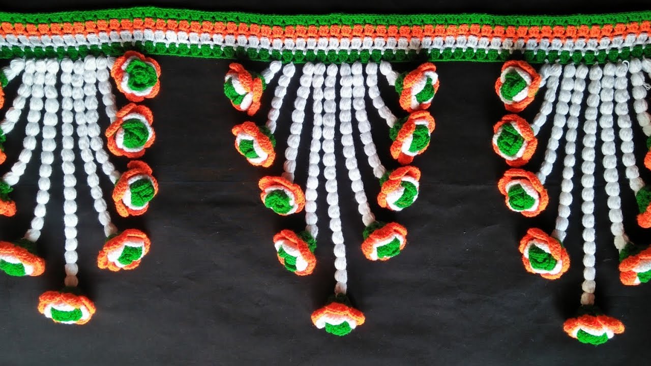 Super Easy Jhalar Ki Design 💐 New Toran Design 🇮🇳 Triranga Jhalar ...