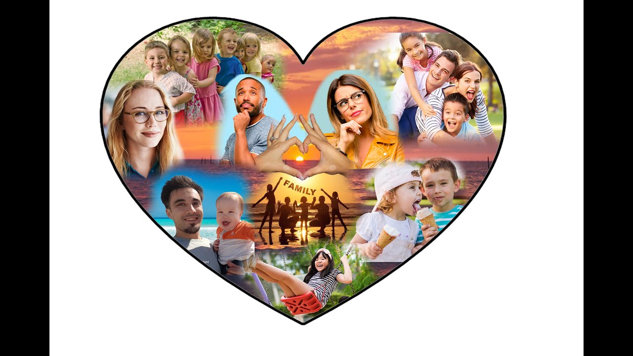Create a Heart Shaped Photo Collage - YouTube