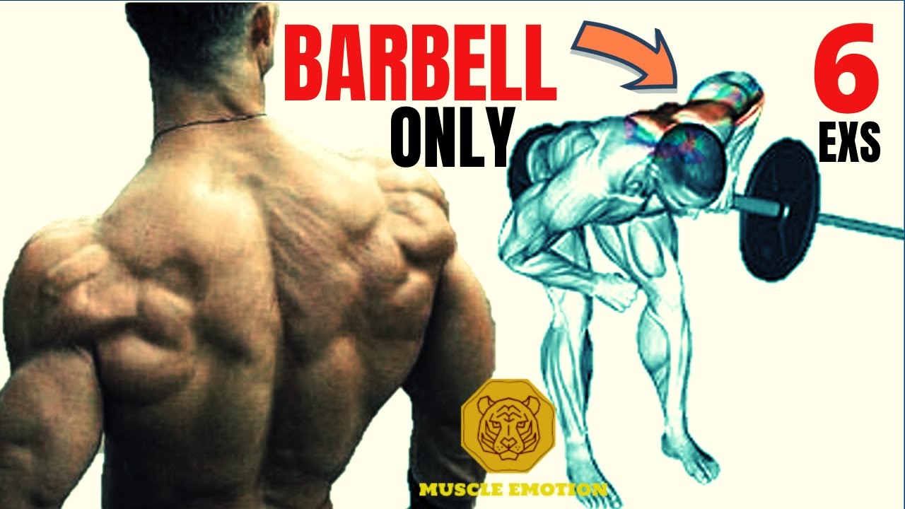 6 BEST BACK WORKOUT WITH BARBELL ONLY / Les meilleurs exs Musculation ...