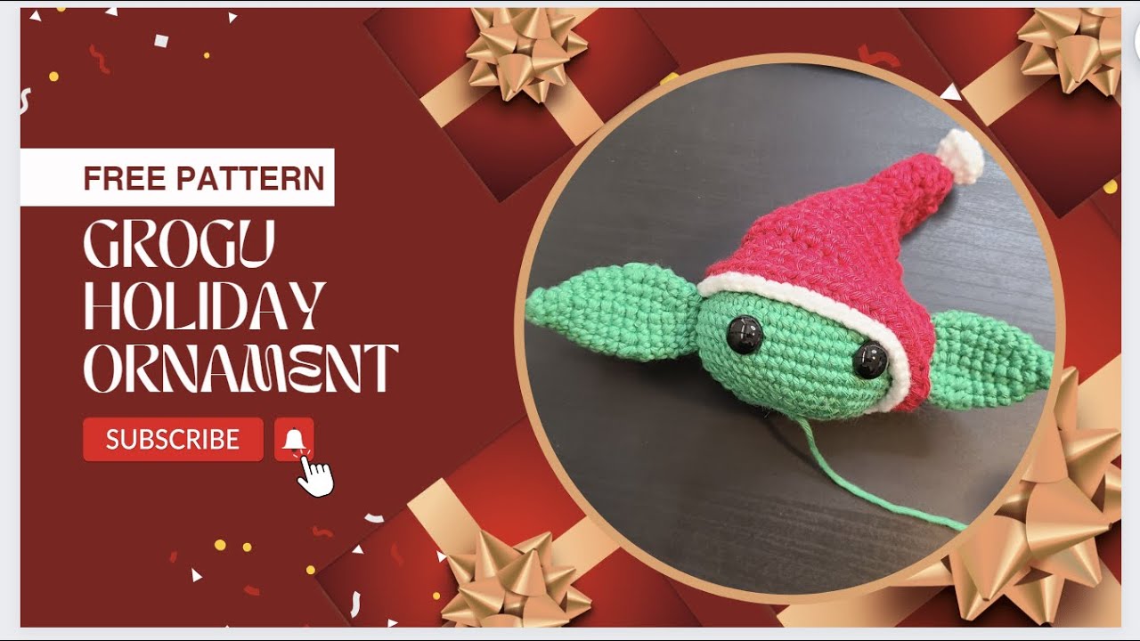 Grogu Christmas Ornament FREE Pattern and Tutorial - YouTube