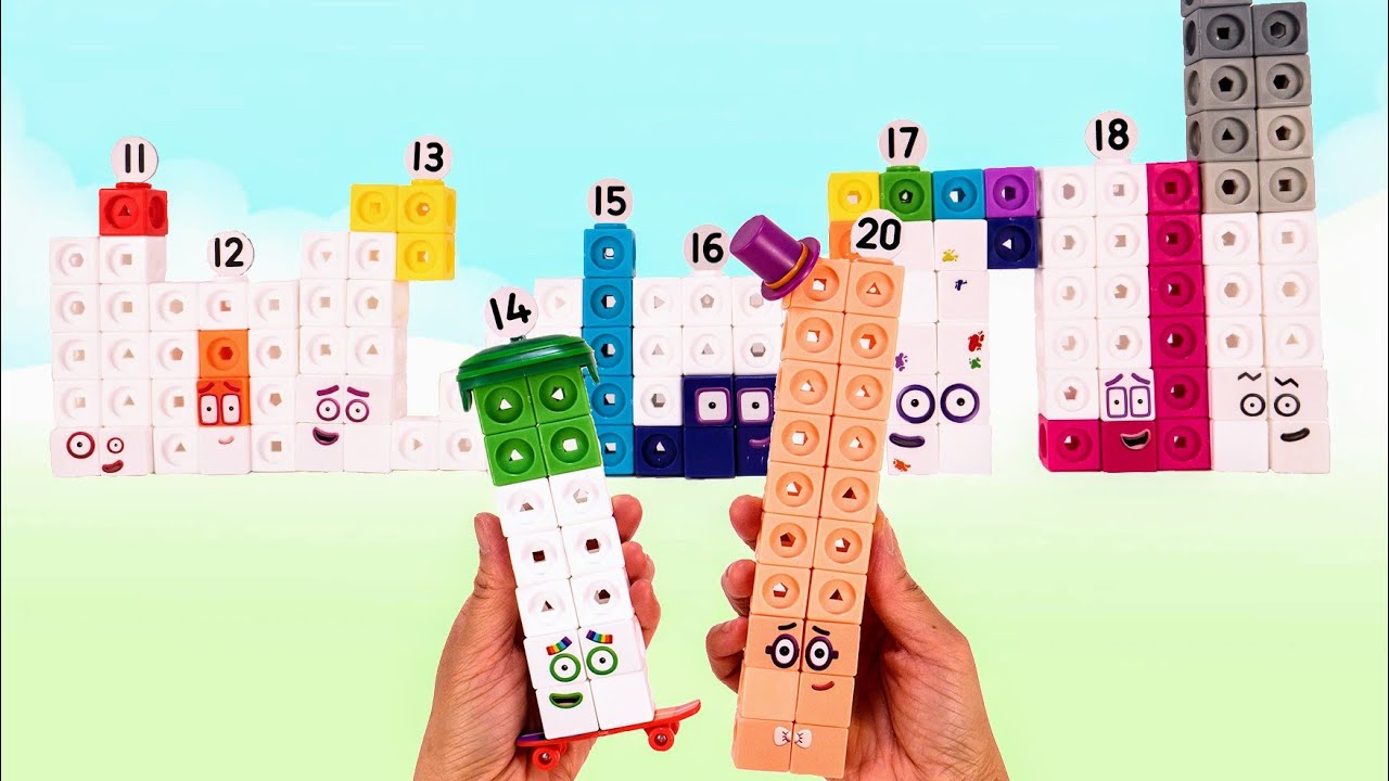 Let's Build Numberblocks Mathlink Cubes 11-20 - YouTube