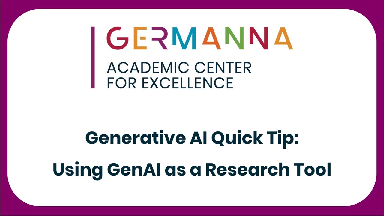 GenAI Quick Tip: Using GenAI as a Research Tool - YouTube