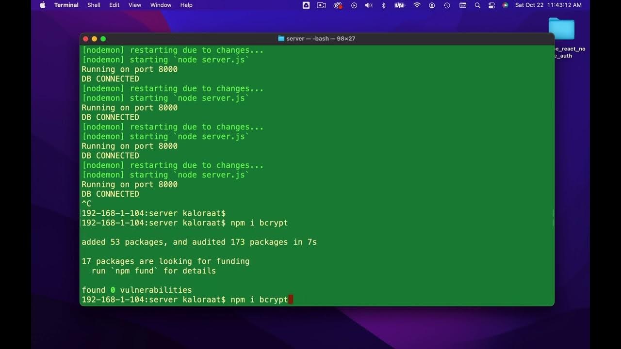 7 React Node Mern Authentication Full Project Mongodb User Model Bcrypt Hash Create User Jwt