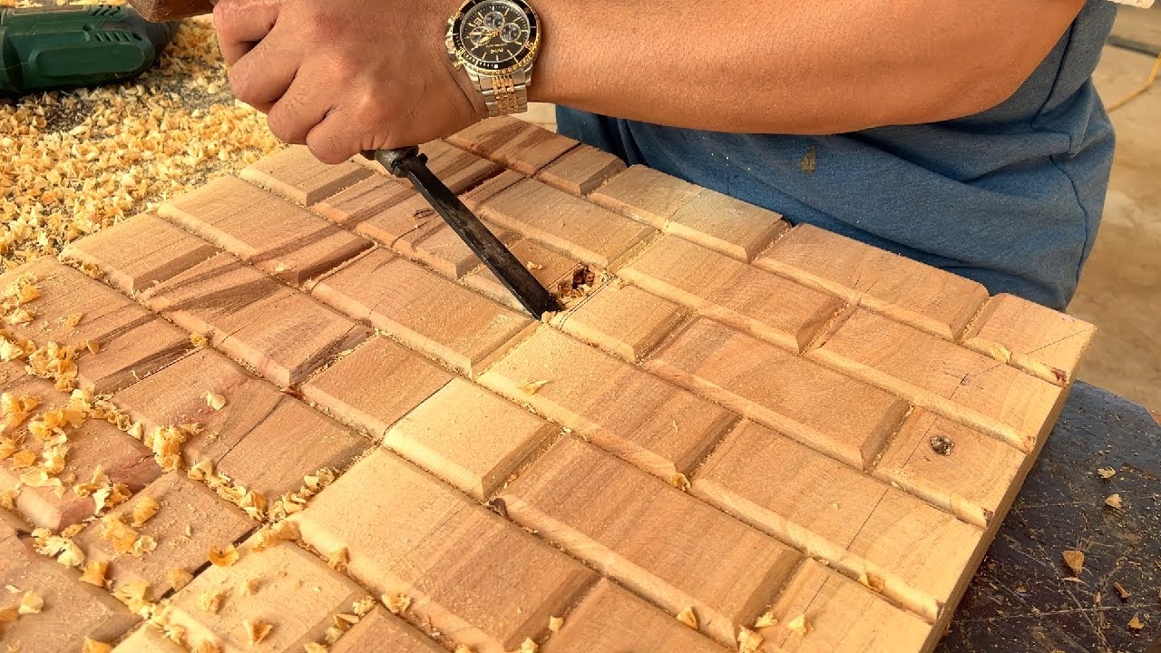 Talented Carpenter Works Wood Super Fast // With A Table That Stands ...